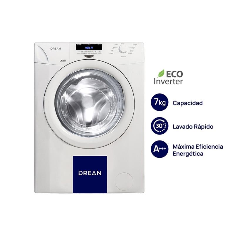 Lavarropas Automatico Drean Next LFDRI0710SB 7Kg 1000 Rpm Inverter - Delfino Hogar